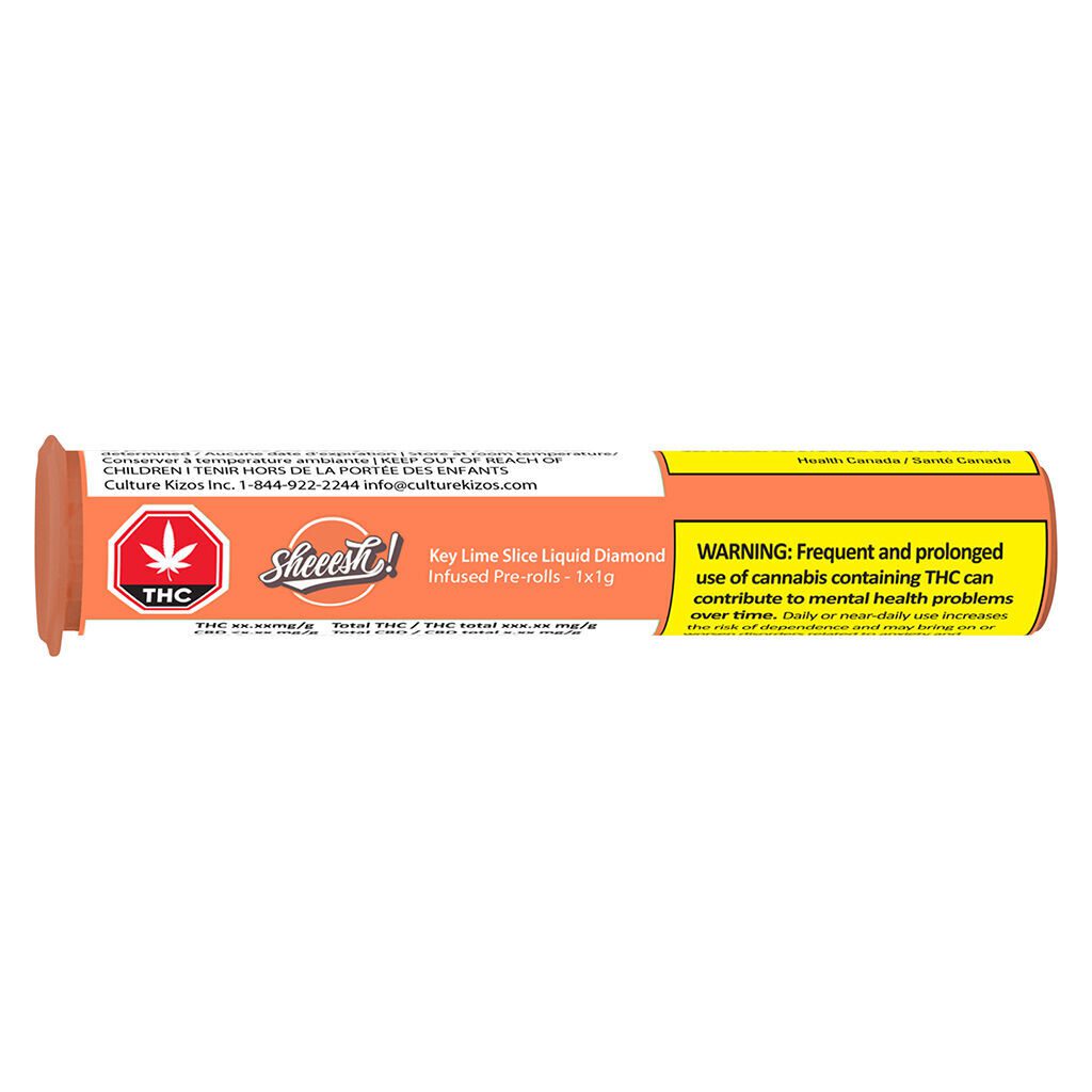 Key Lime Slice Liquid Diamond Infused Pre-Roll Single Indica 0.0% ...